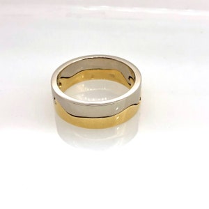 Two Tone Puzzle Ring in Style of Georg Jensen Fusion - Etsy