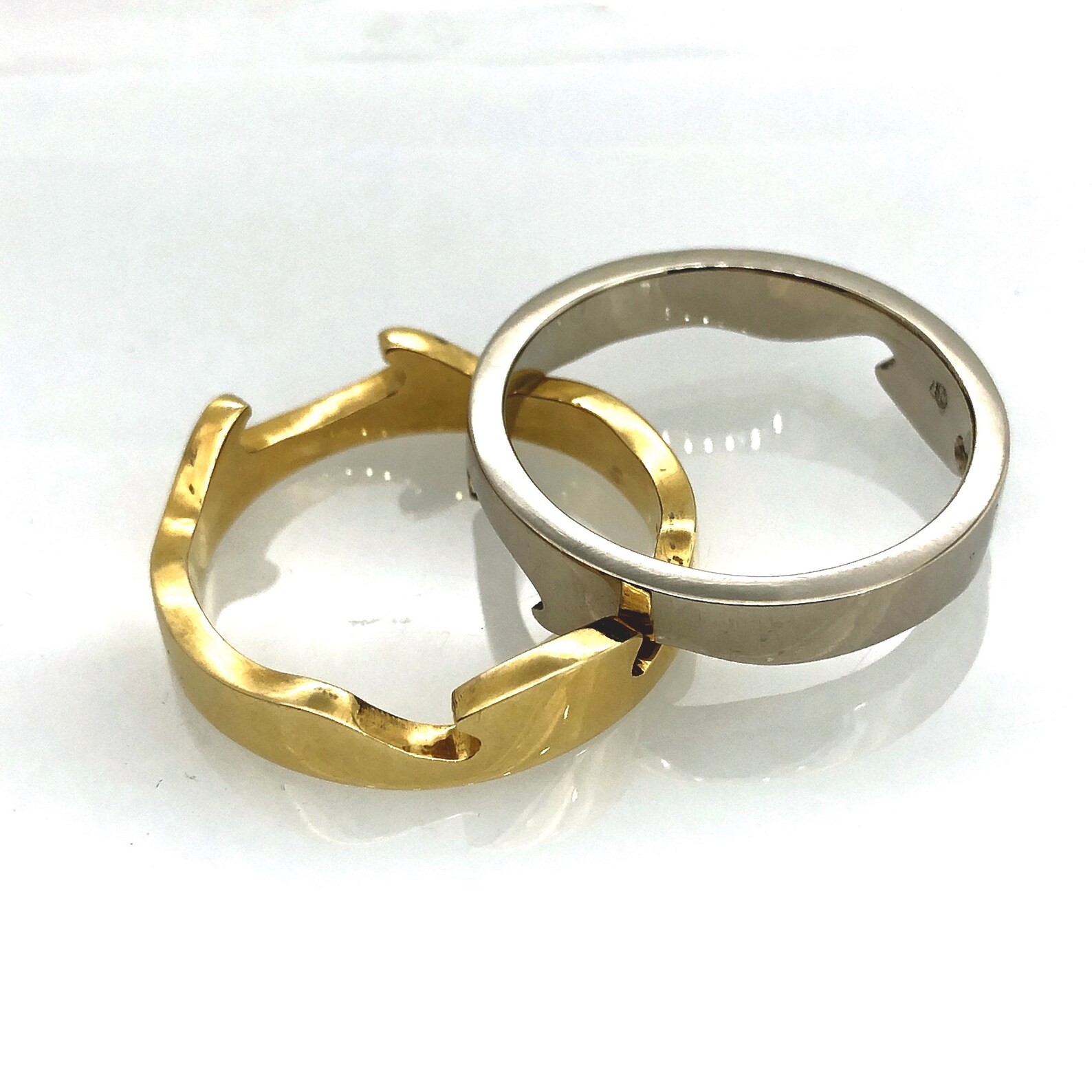 Two Tone Puzzle Ring in Style of Georg Jensen Fusion - Etsy