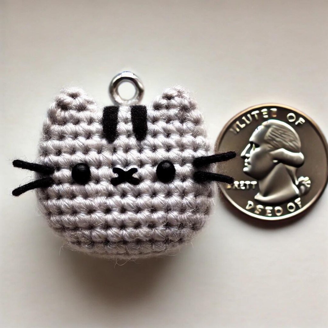 Cat Head Charm Amigurumi Crochet Pattern PDF Cute DIY Crochet Animal ...