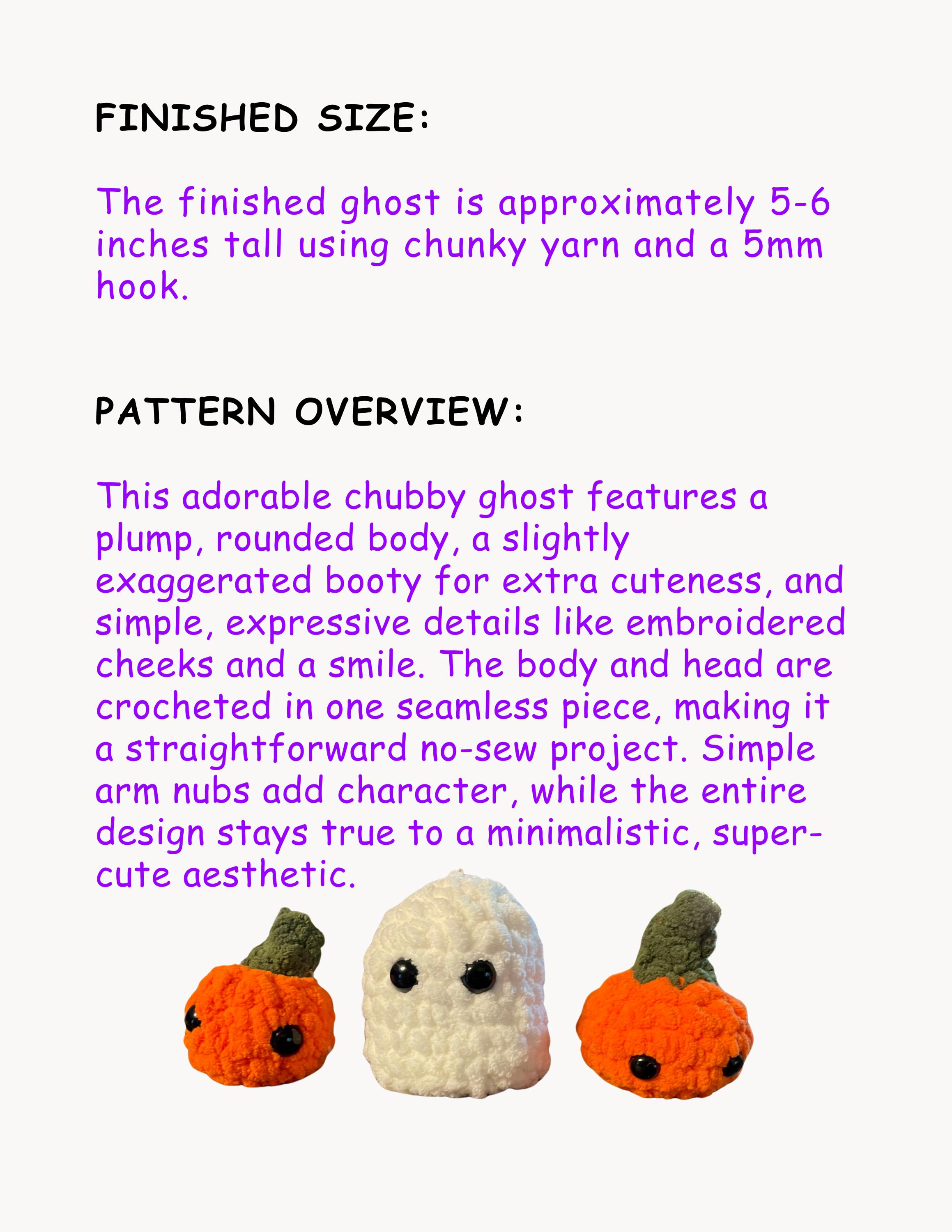 Chunky Chubby Ghost Amigurumi Crochet Pattern PDF — Beginner-friendly ...