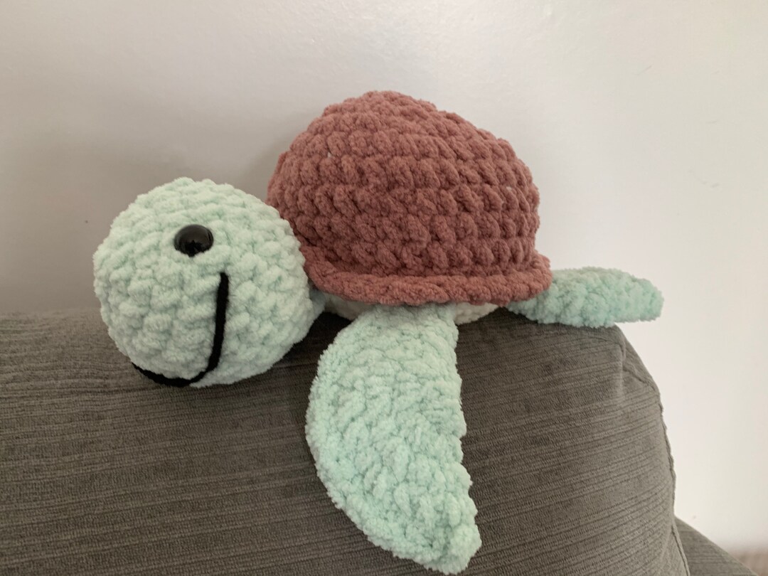 Turtle Soft Toy Plush Crochet Cuddly Toy Green Brown Cream - Etsy