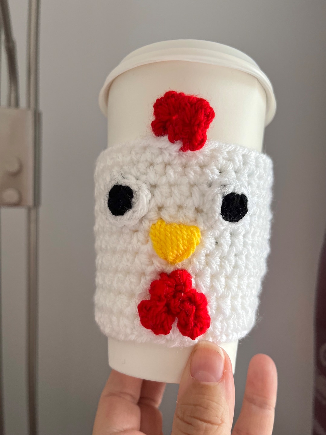 Chicken, Hen Cup Cozy Hand Crocheted Cup Cosy Cup Sleeve Novelty Gift ...