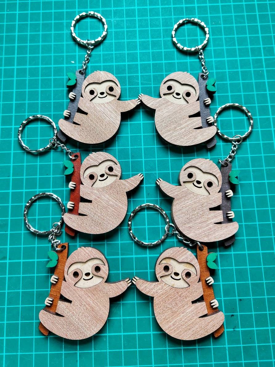 Cute baby Sloth keyrings. Sloth keyring. Sloth gift. FREE | Etsy