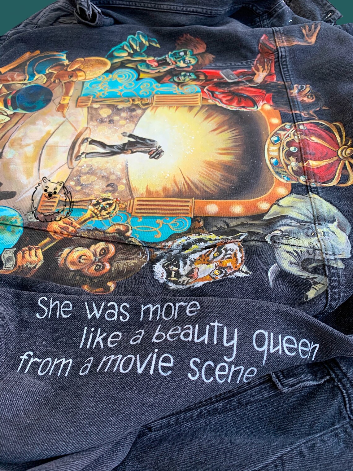 Michael Jackson custom denim jacket Hand Painted denim | Etsy