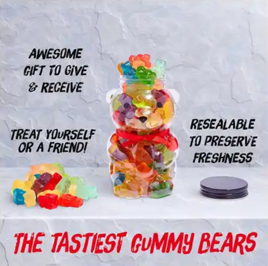 Gummy Bears Jar - Candy Gift Jar, Stuffed With Unique Gummies Candy - 1 ...