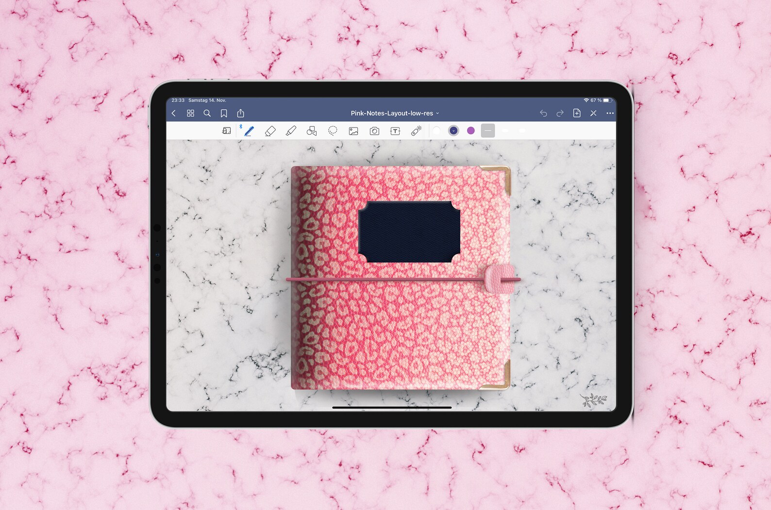 Pink Square Diary Digital Notebook for Goodnotes or as PDF | Etsy