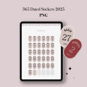 Daily Date Stickers for 2025 - PNG - Etsy
