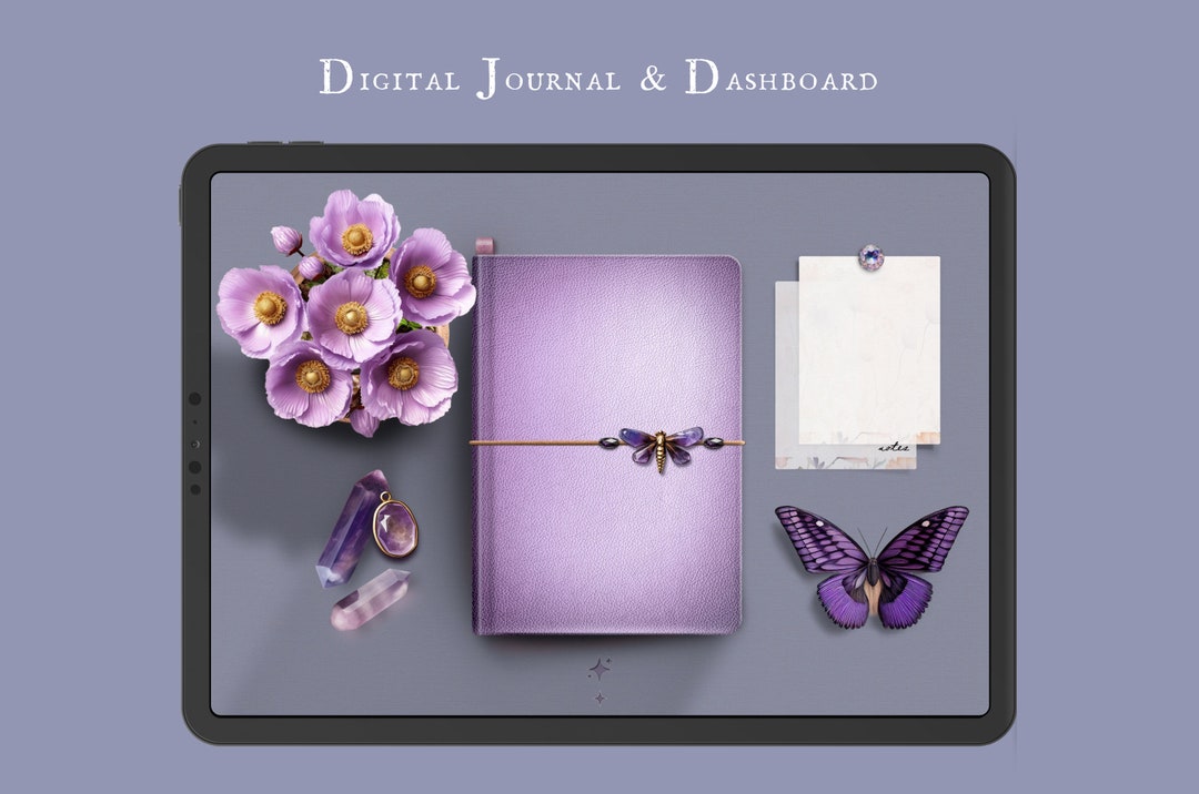 Lilac Digital Journal With Dashboard, Goodnotes and PDF File - Etsy