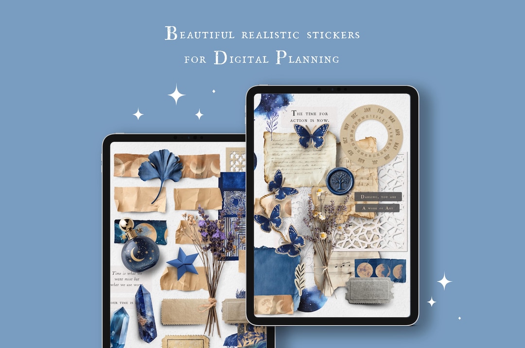 Digital Scrapbooking Sticker With Ephemera Style - Realistic Digital ...