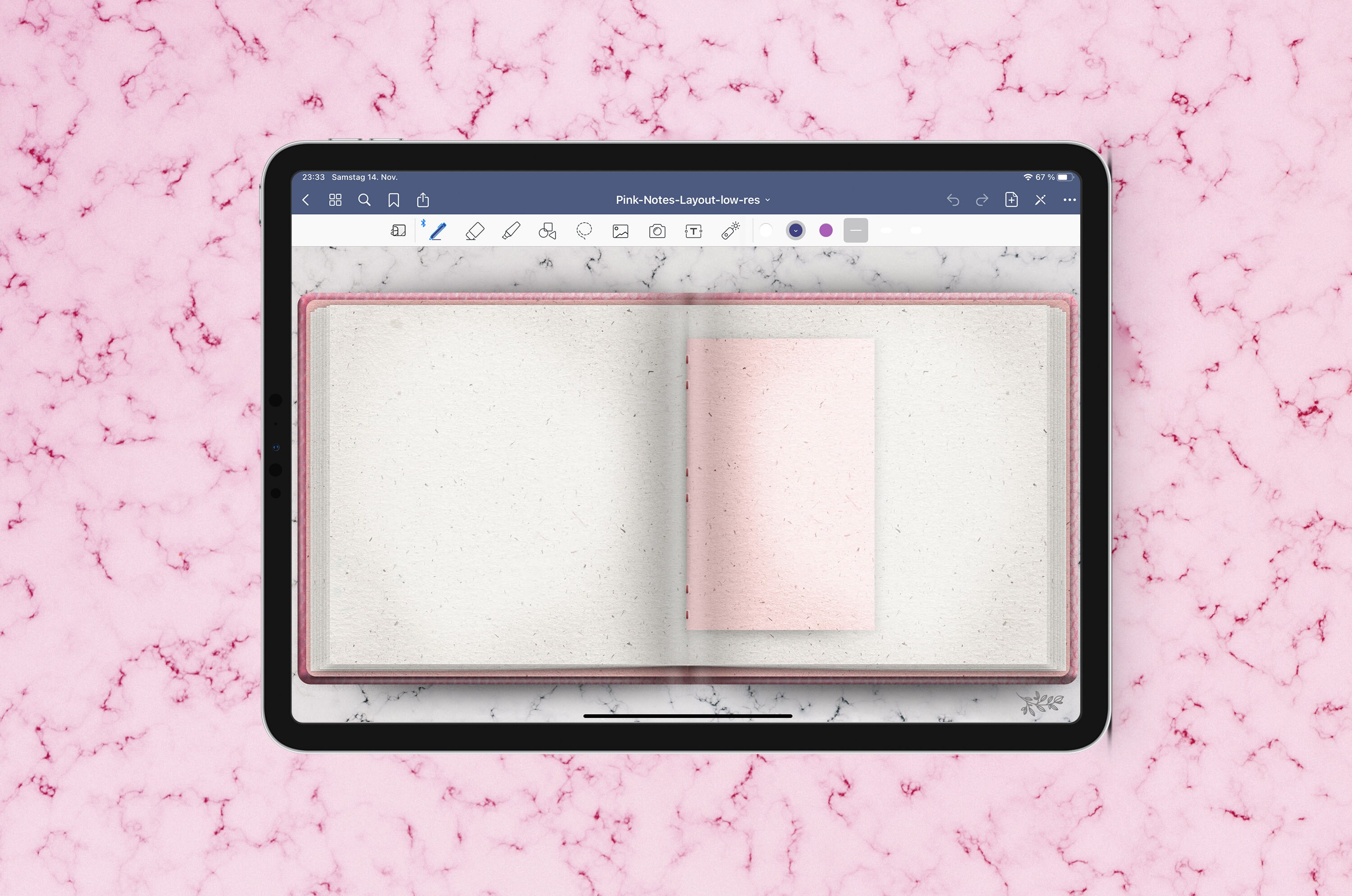 Pink Square Diary Digital Notebook for Goodnotes or as PDF | Etsy