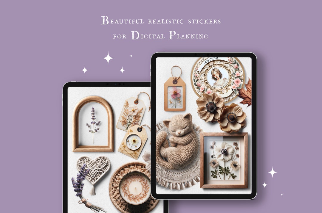 Digital Boho Decor for Your Digital Dashboard and Planner - Realistic ...
