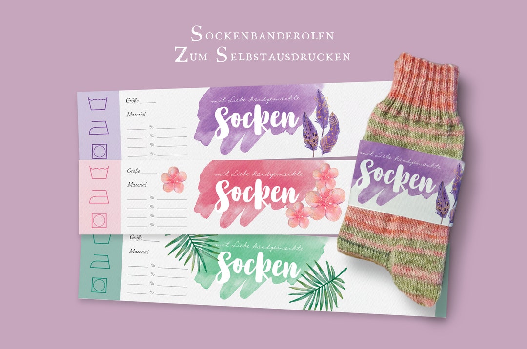 Socken Banderole zum selber ausdrucken - Vorlage für Sockenbanderole ...