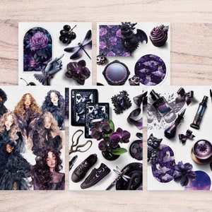 Realistic Digital Stickers Gothic Dark Cottage Core PNG and Goodnotes ...