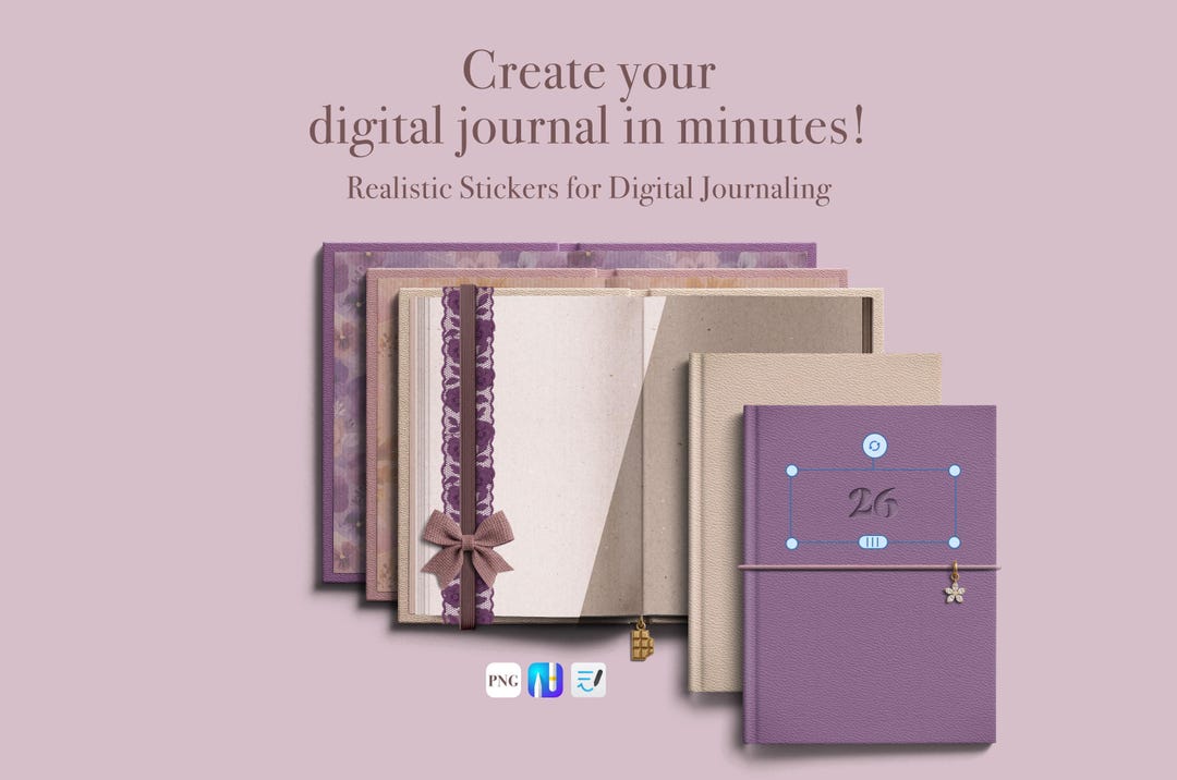 Aesthetic Digital Planner Builder Kit – 100+ Journal Stickers ...