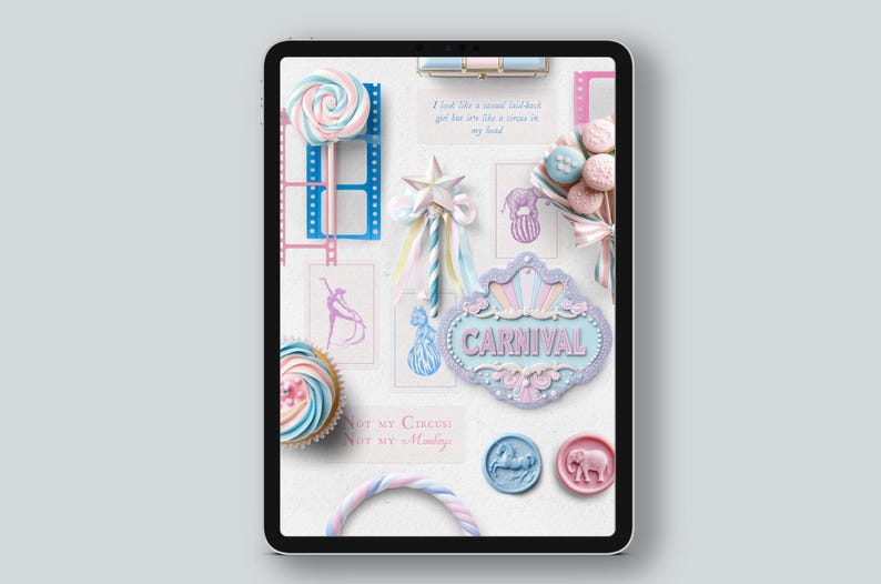 Circus Kit PNG Realistic Digital Sticker and Goodnotes File - Etsy