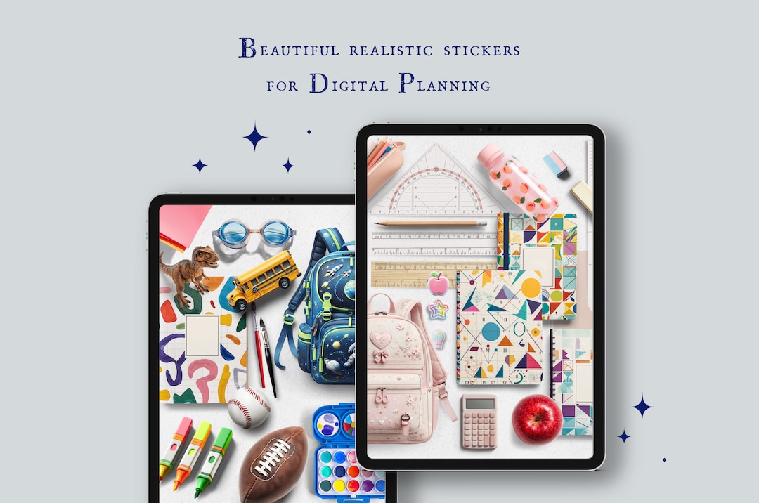 Digital School Sticker for Teacher and Students - Realistic Digital ...