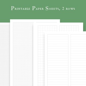 2 Rows Squared Paper, Lined Paper, Dotted Paper - PDF and PNG ...