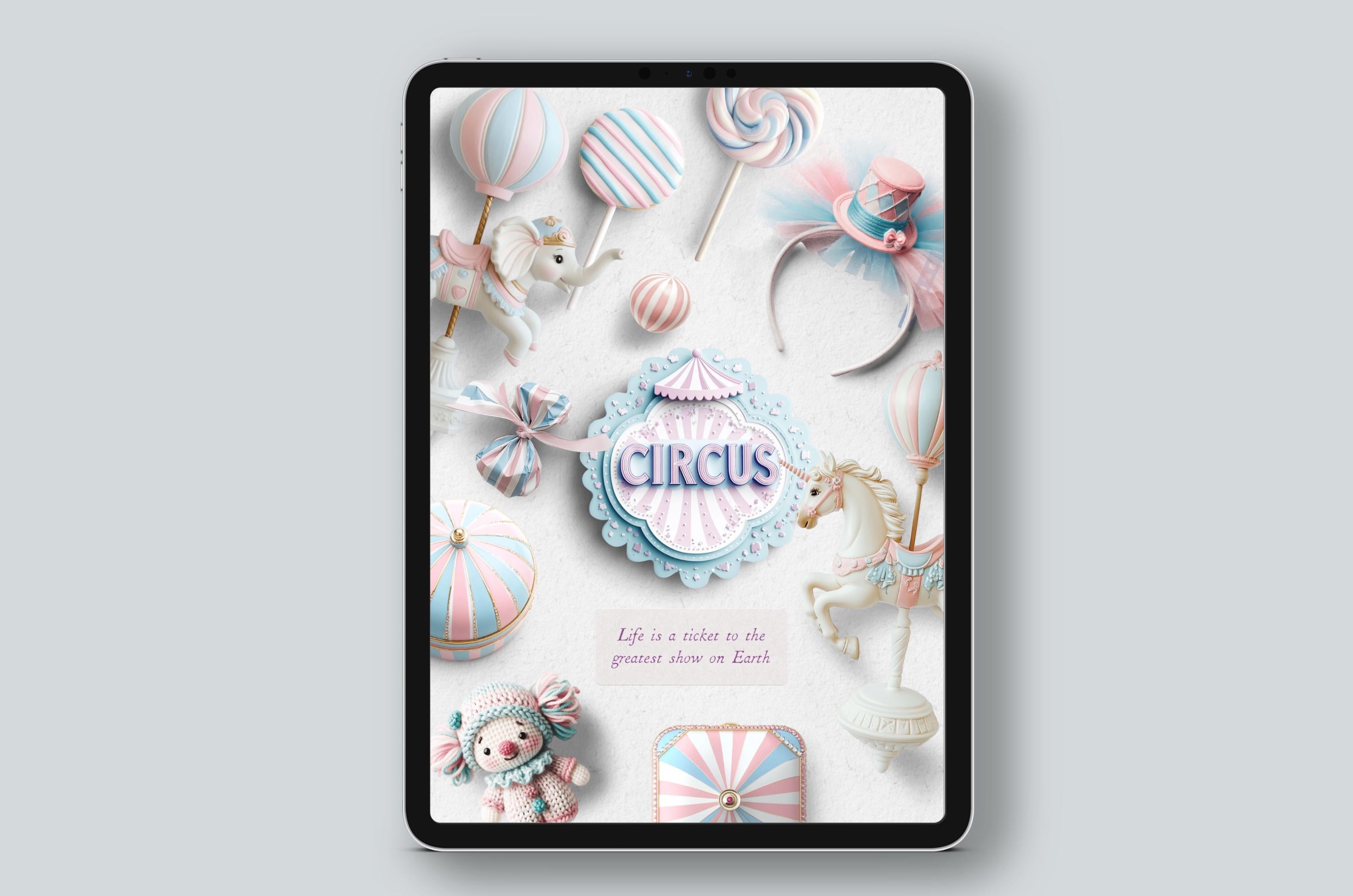 Circus Kit PNG Realistic Digital Sticker and Goodnotes File - Etsy