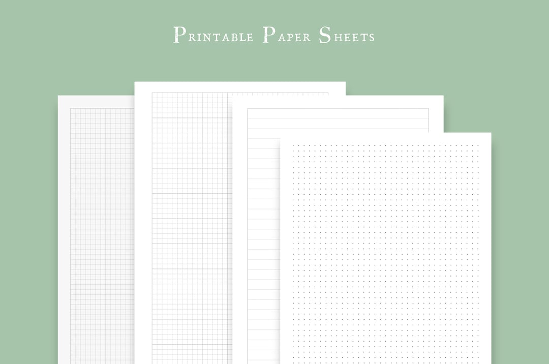 Squared Paper, Lined Paper, Dotted Paper - PDF and PNG - Printable ...