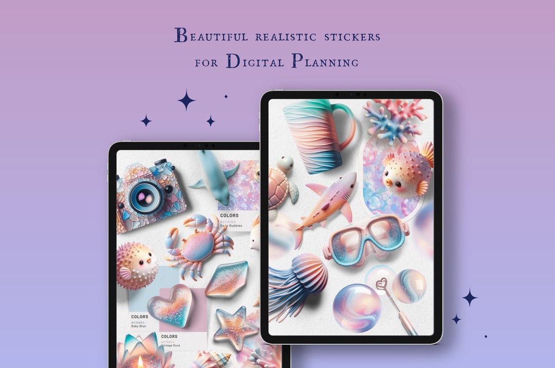 Realistic Digital Stickers Underwater Beach Trip Realm PNG and ...