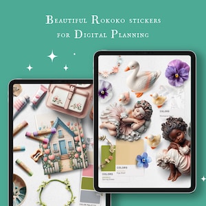 Digital Spring Decor ROCOCO Figurines - Realistic Digital Stickers, PNG ...