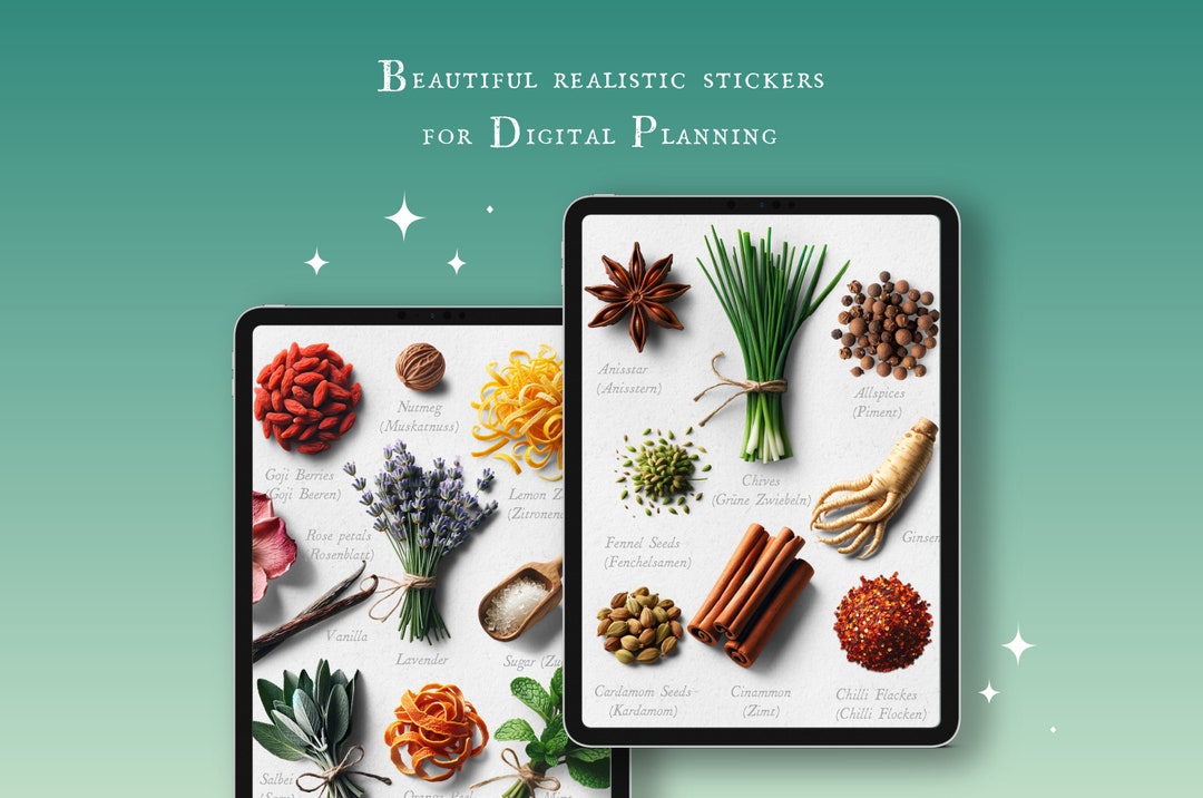 Herbs and Spices - Digital Sticker – Digital Scrapbooking Stickers for ...