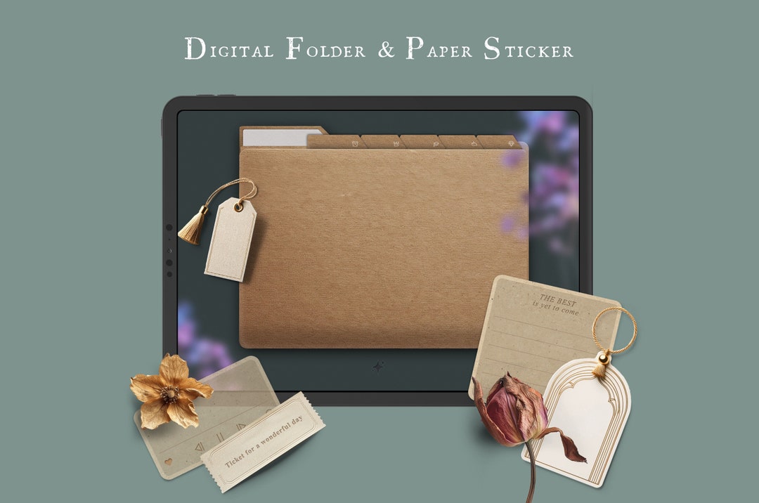 A Digital Folder Digital Vintage Journal With Dashboard as Goodnotes or ...