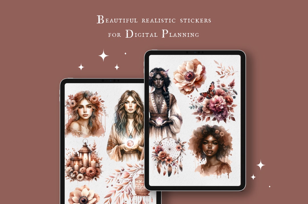 Boho Digital Sticker – PNG Clipart and Goodnotes File - Etsy