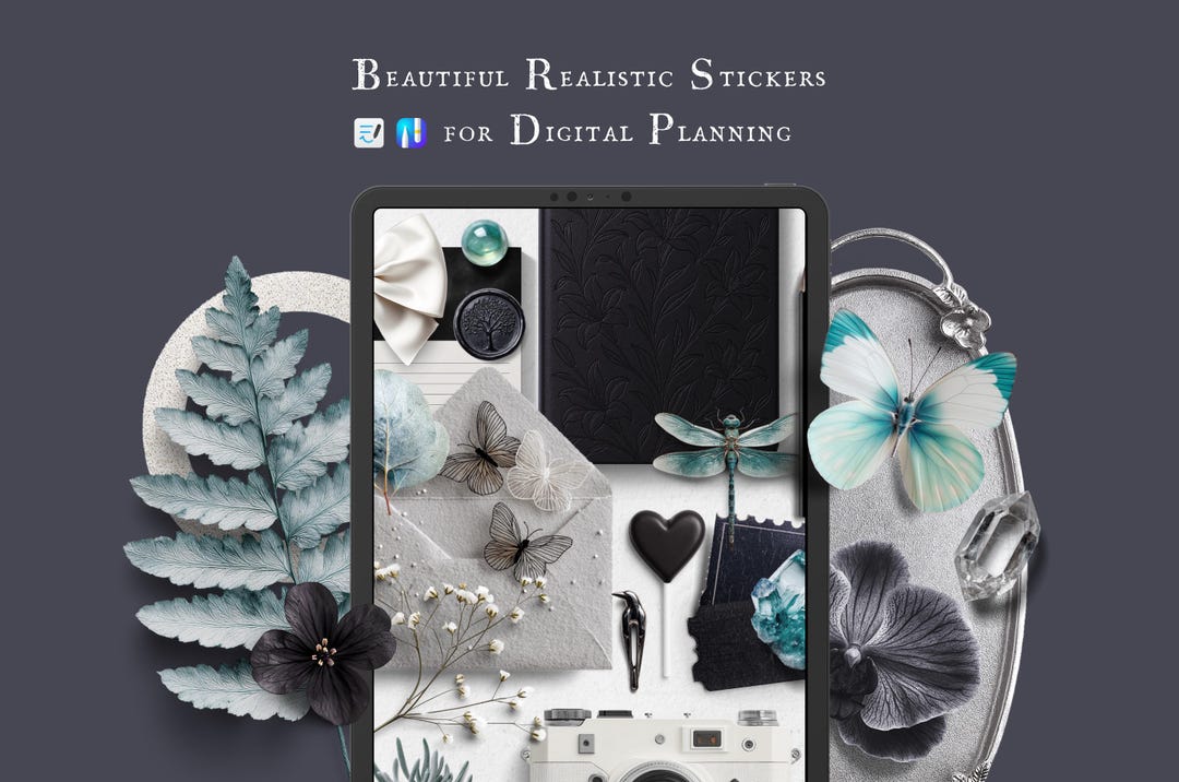 Digital Scrapbooking Sticker in Dark Aesthetic - Realistic Digital ...