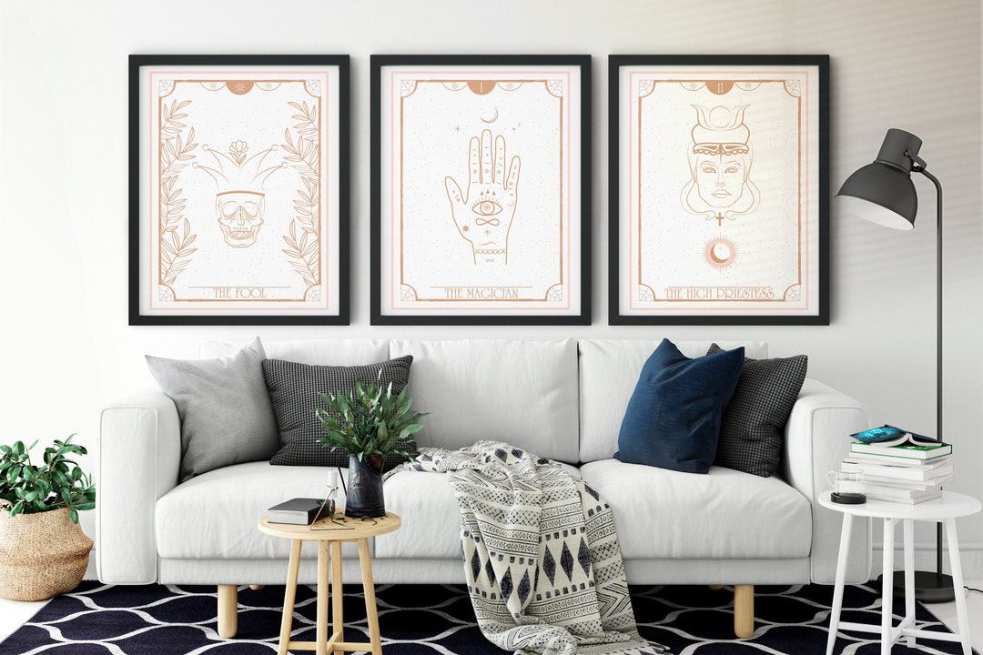 3 Piece Wall Art | Tarot Wall Art | Tarot Print | Aesthetic Room Decor ...