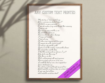 Custom Poem Print - Etsy
