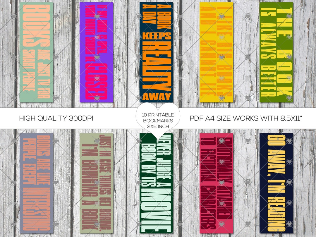 Printable Bookmarks, Sassy Book Lovers Quotes, Funny Bookmark, Digital ...