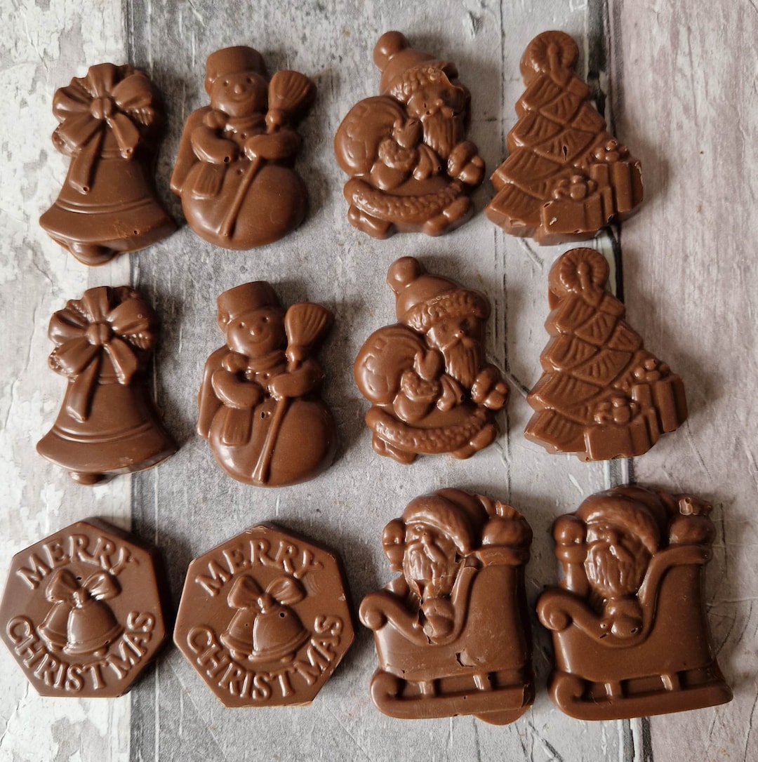 Pack of 12 Belgian Milk Chocolate Christmas Shapes - Etsy UK