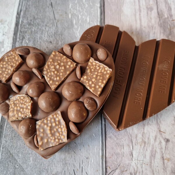 Heart Chocolate Slab - Etsy UK