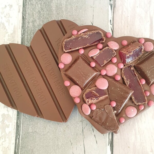 Heart Chocolate Slab - Etsy UK