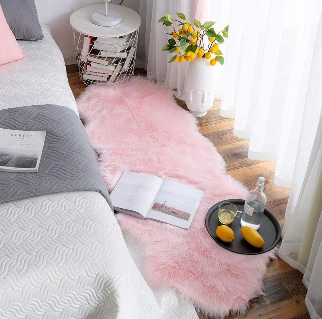 Nursery Decor 2x6 Feet Pink Fur Rug Sheepskin Rug-rugs for - Etsy UK