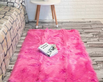 Pink Fur Rug | Etsy