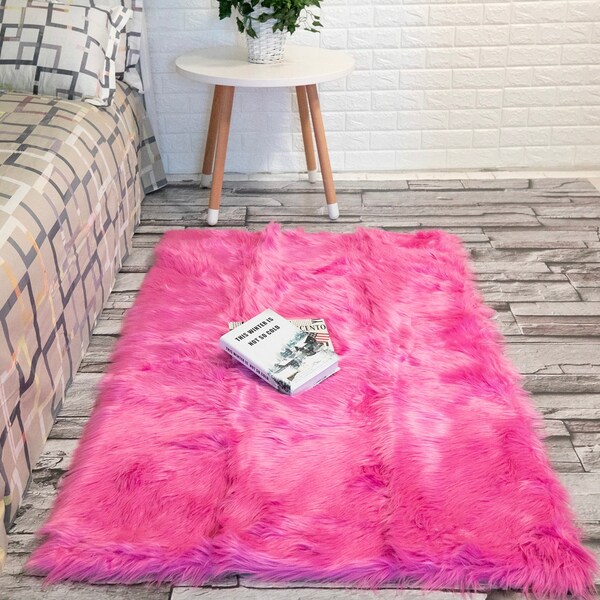Fluffy Pink Rug - Etsy