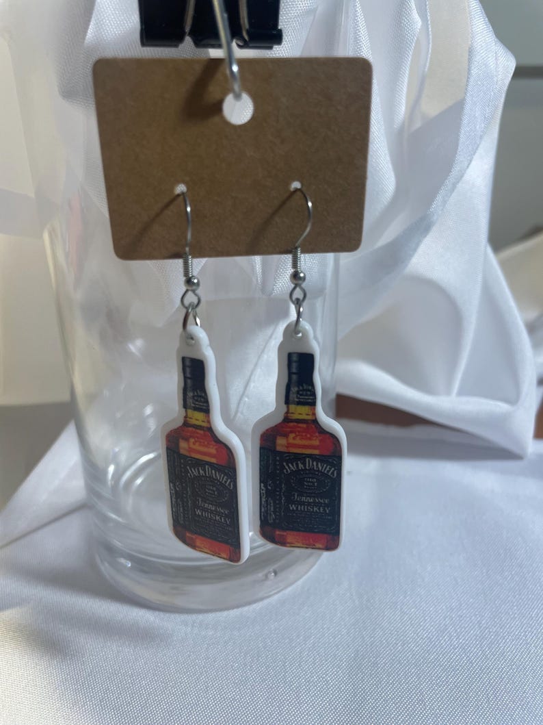 Jack Daniels Tennessee Whiskey Mash Dangle Bottle Earrings - Etsy