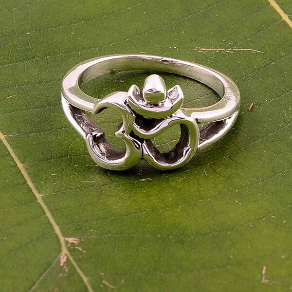 Om Silver Ring - Etsy