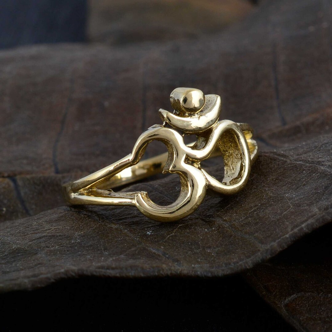 Om Symbol Gold Ring Om Meditation Ring Om Mantra Ring - Etsy