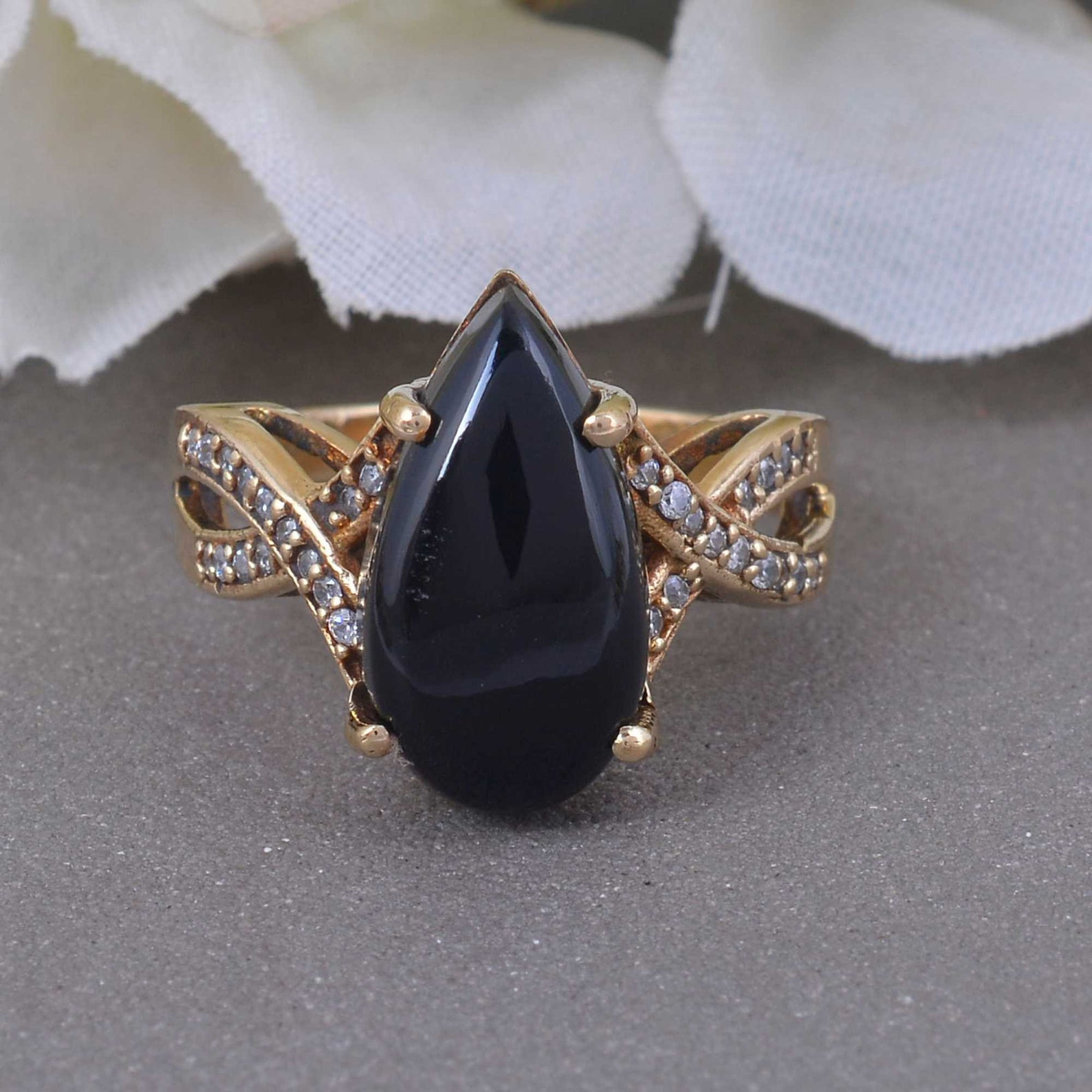 Black Onyx Stone Ring Vintage Ring Women Ring Girls Gift | Etsy