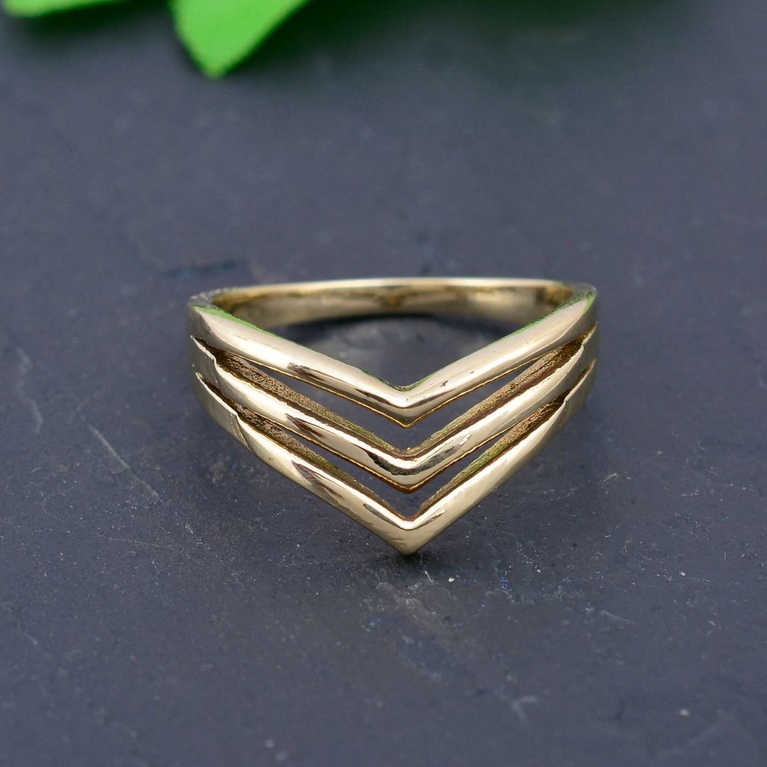 V Ring, Chevron Ring, Silver V Ring, Thumb Ring, Knuckle Ring, Stacking ...