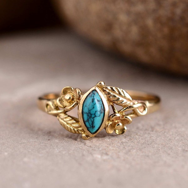 Gold Turquoise Ring - Etsy