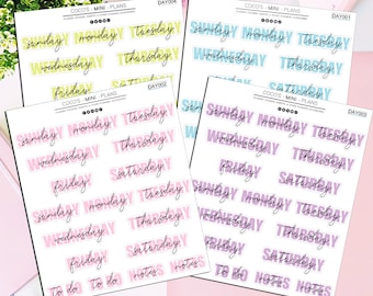 Days of the Week Printable Stickers - Etsy