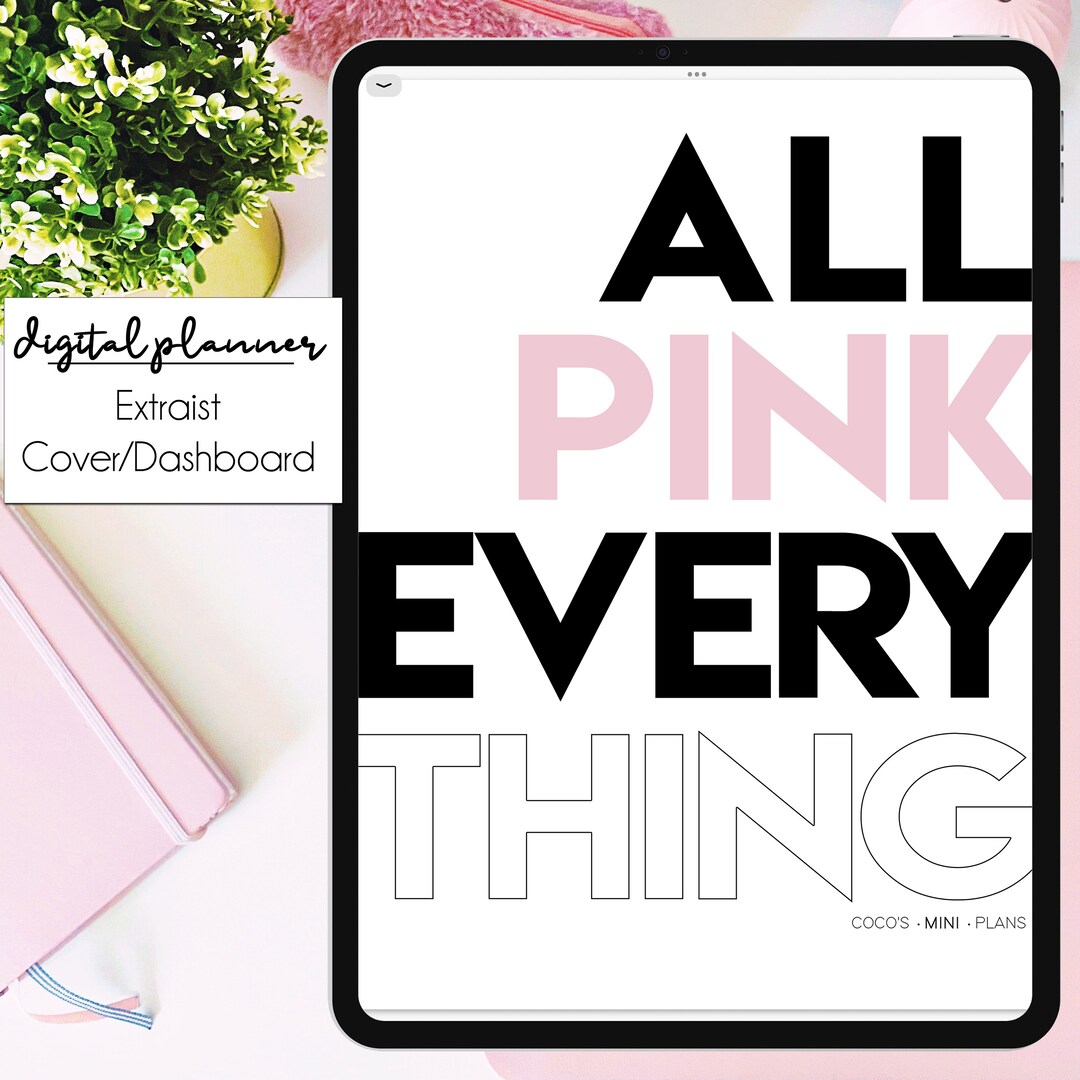 BYOP Digital Planner All Pink Everything Cover/dashboard - Etsy