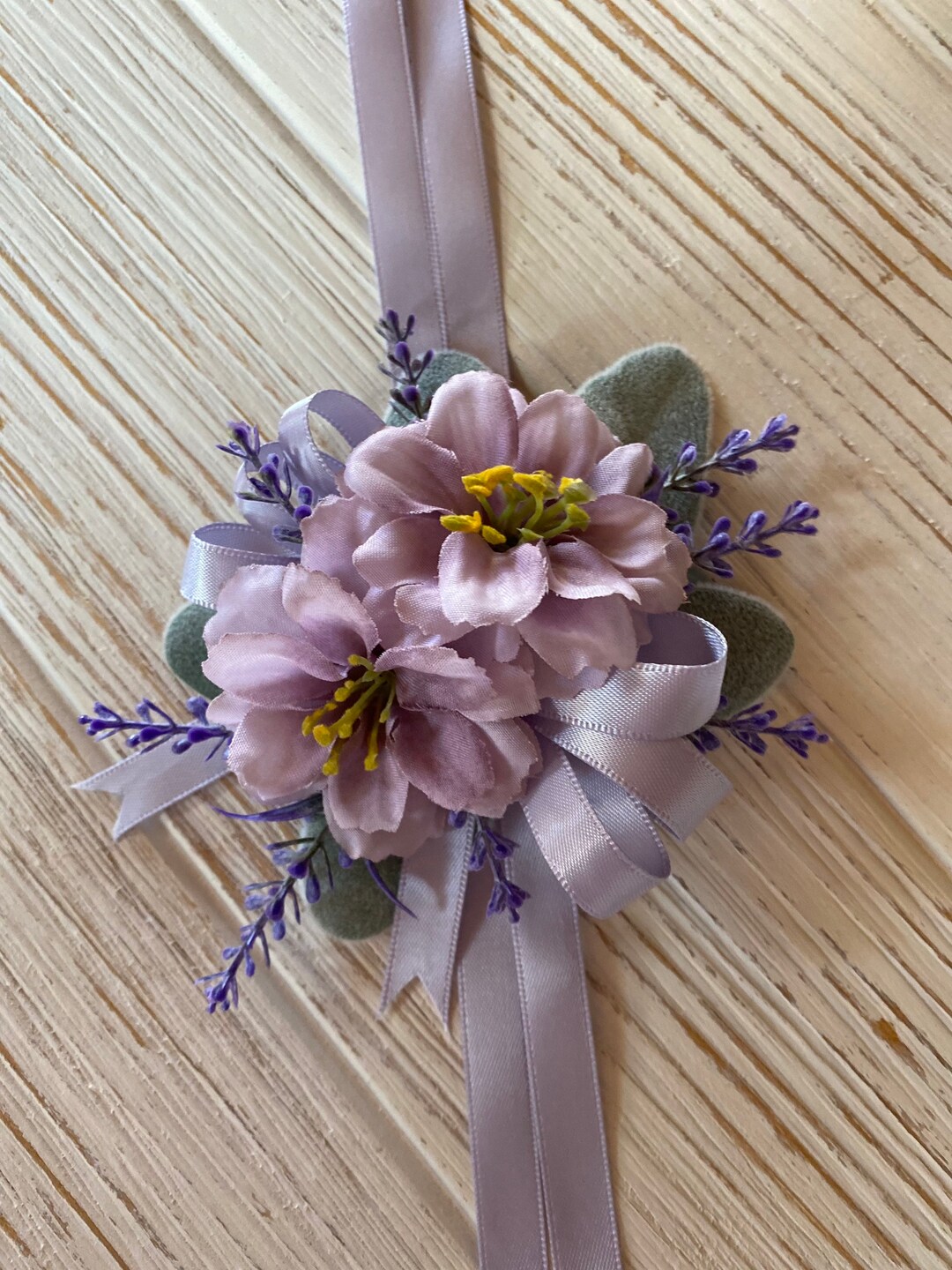 Lilac Ribbon Wrist Corsage - Etsy