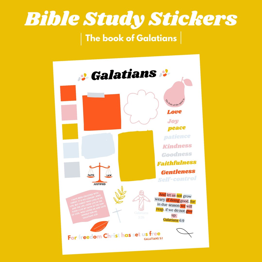Bible Study Stickers, Galatians, Printable Stickers, Stickers for Books ...