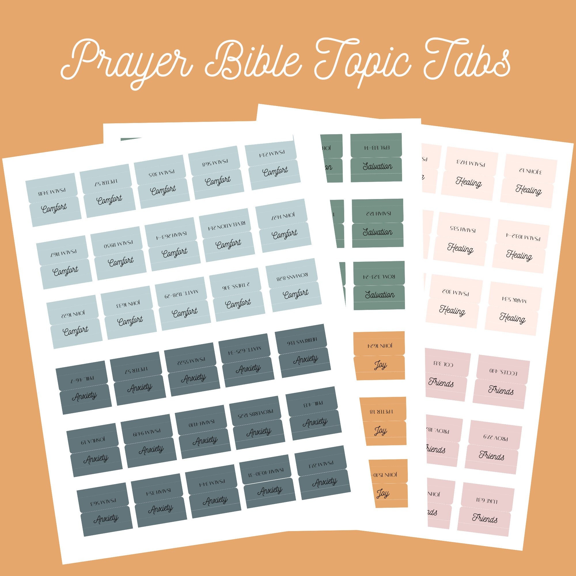Prayer Bible Topic Tabs || Printable PDF - Etsy