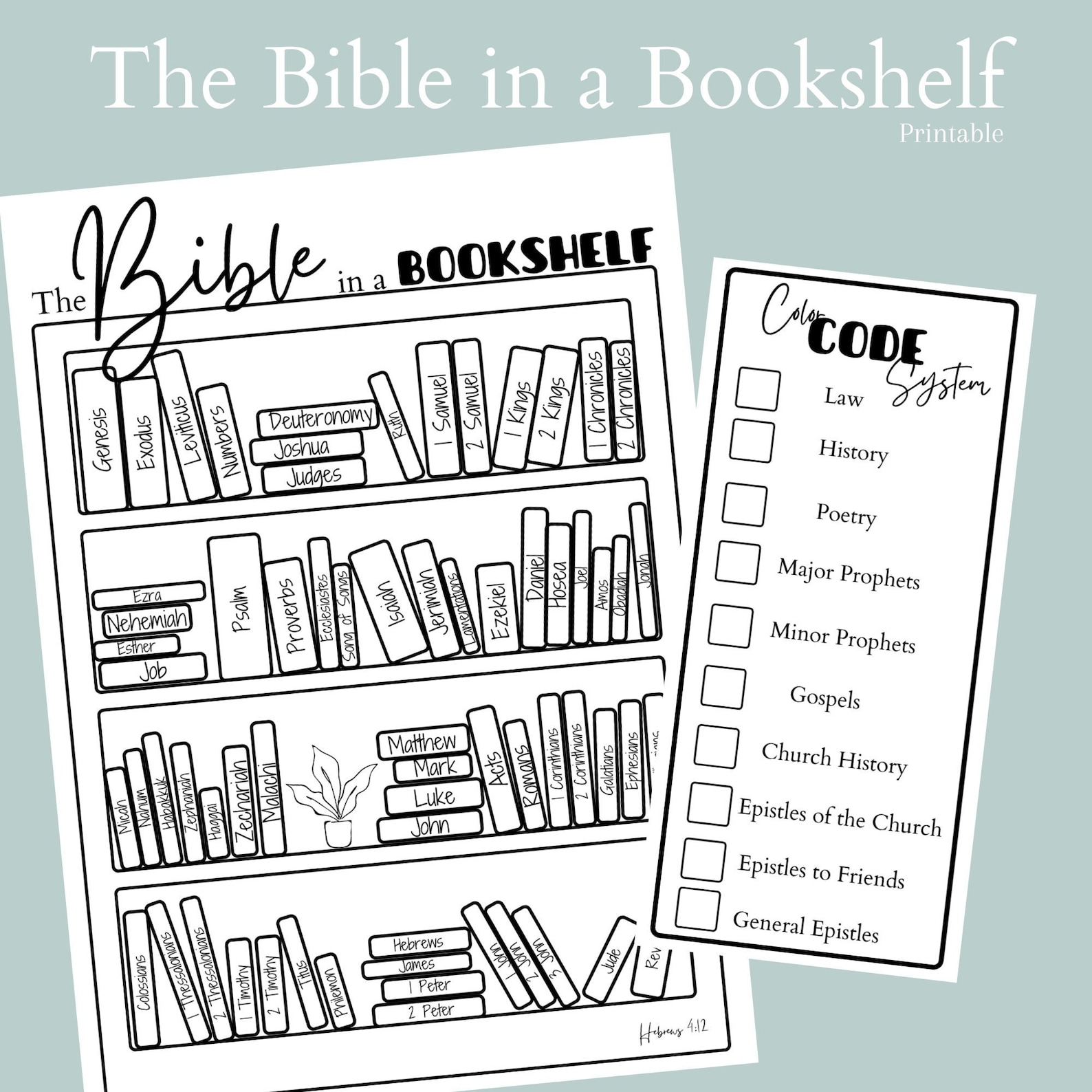 Printable PDF || the Bible in a Bookshelf || Bible Reading Tracker ...